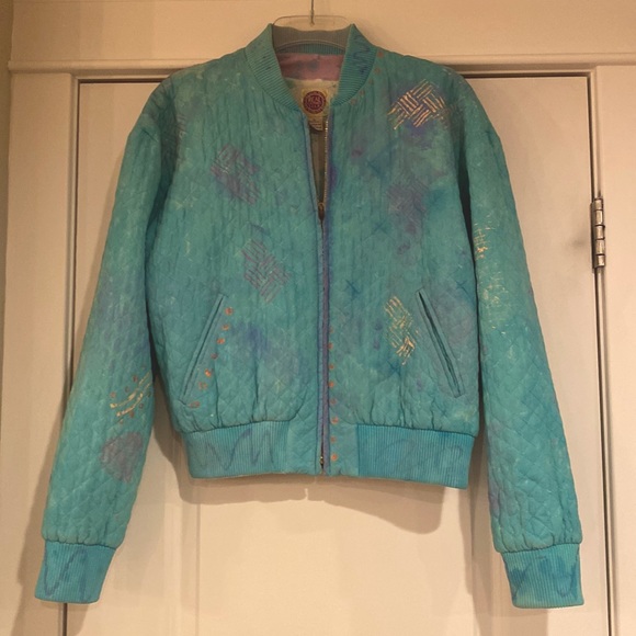 Saks Fifth Avenue | Jackets & Coats | Vintage Silk Turquoise Quilted ...